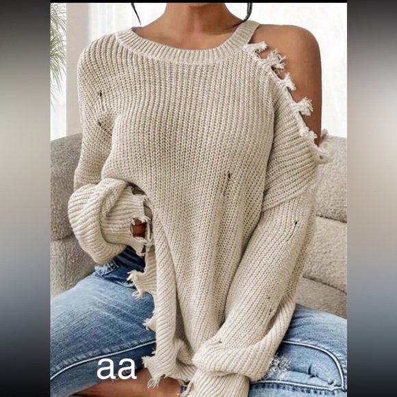Sweaters | Plus Size Boho Frayed Hem Distressed Knit Sweater Top | Poshmark